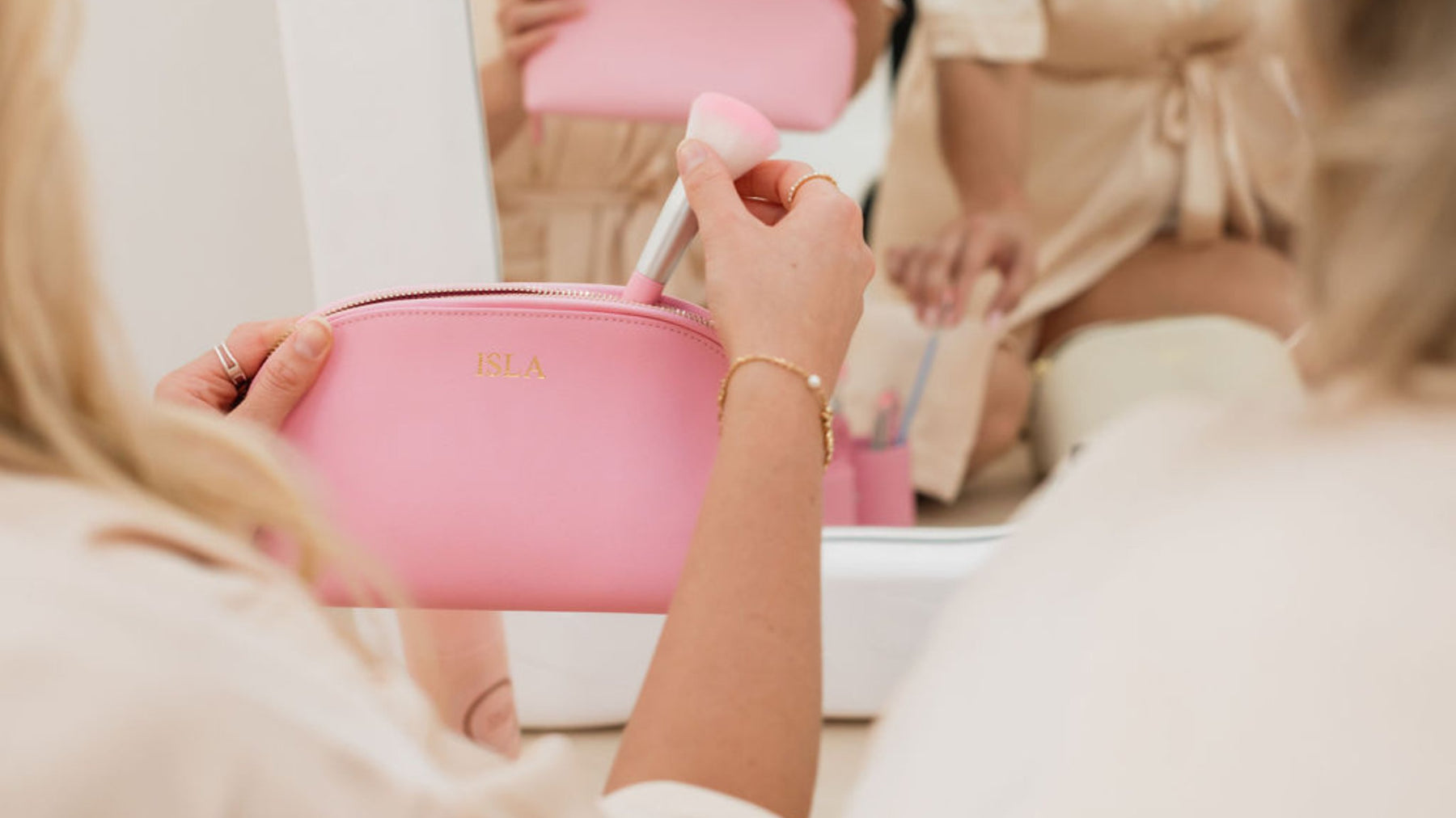 MIss Monogram Personalised beauty case, makeup cosmetic bag ...