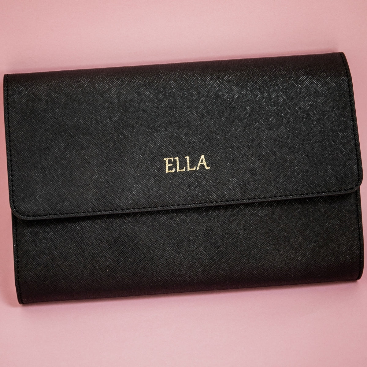Miss Monique Clutch black leather personalised initials or name by Miss ...