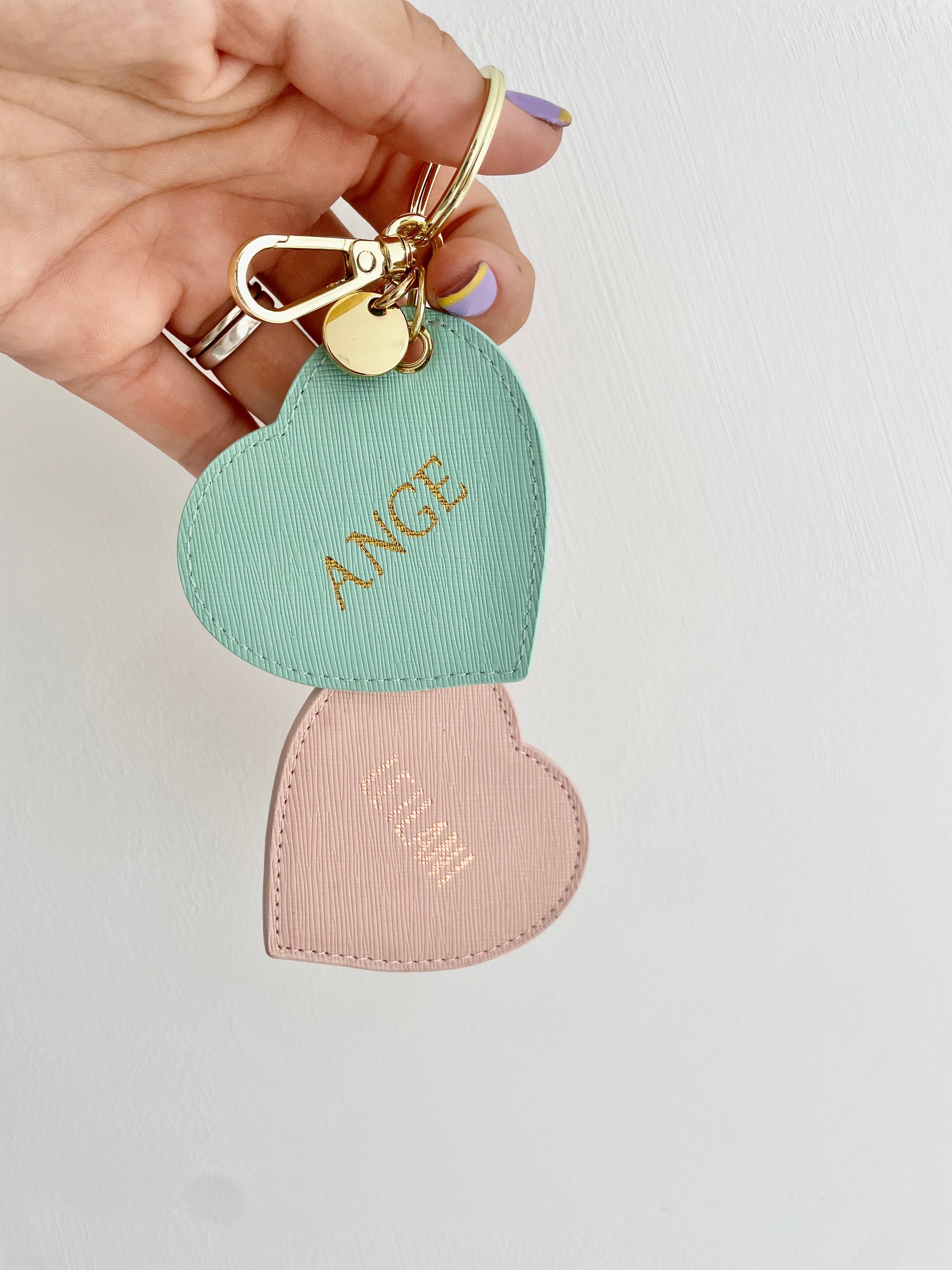 Miss Le-Elle Heart Keyring Aquamarine | Miss Monogram