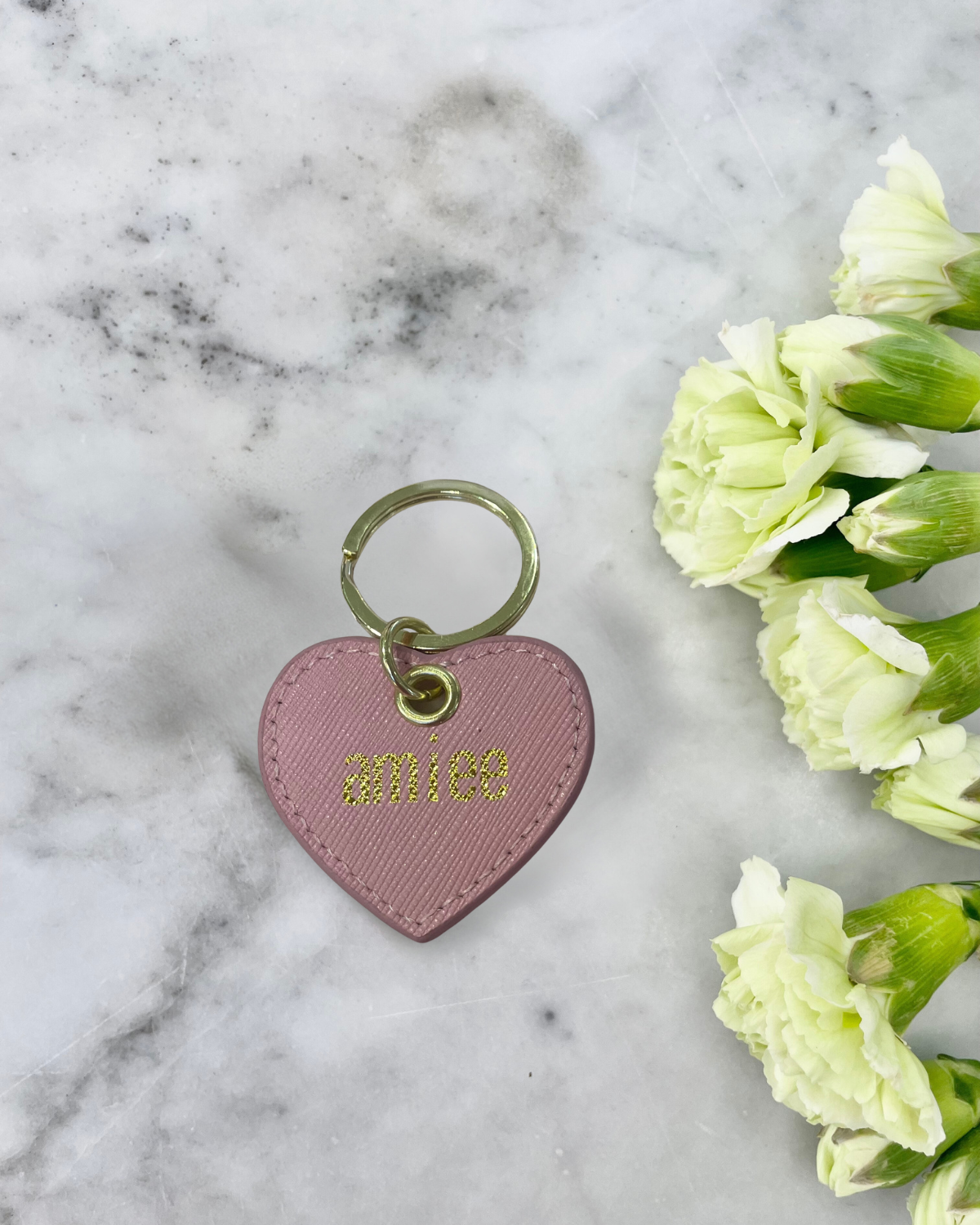 Miss Poppy Heart Keyring Perfect Pink | Miss Monogram