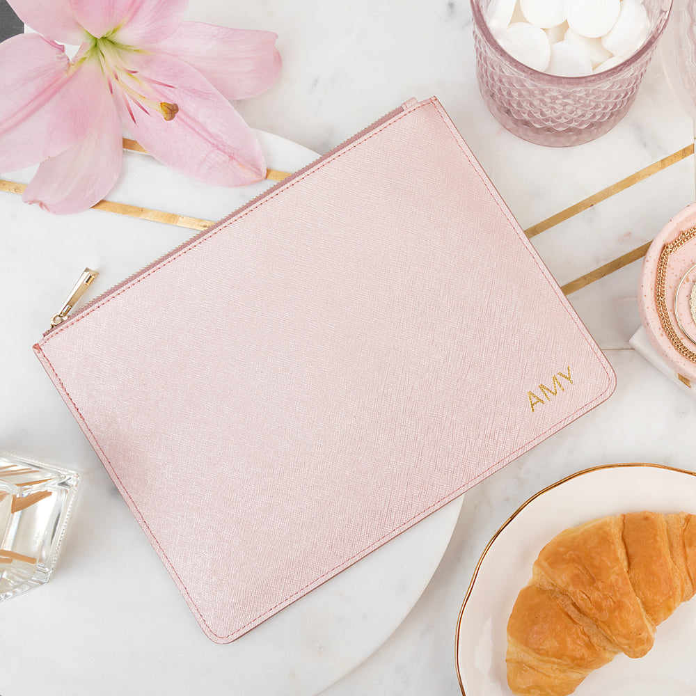 Miss Monogram | Personalised Leather Pouch, Clutch | Monogrammed with ...